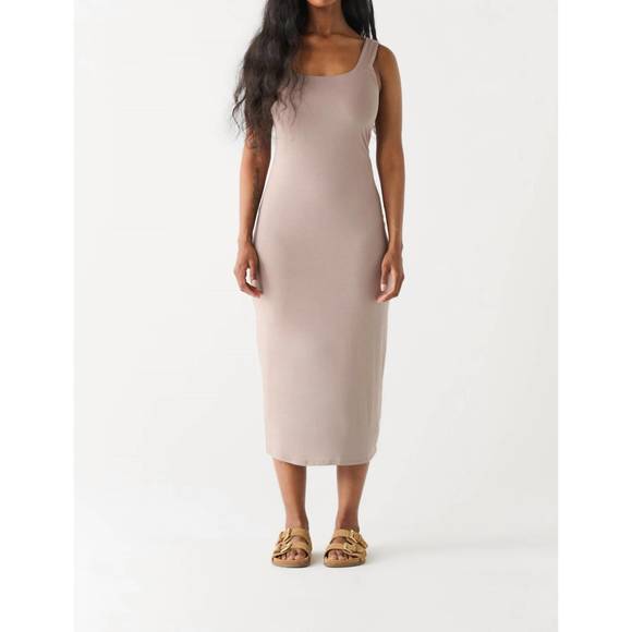 Dex | Dresses | New Dex Square Neck Midi Tank Dress In Stone | Poshmark
